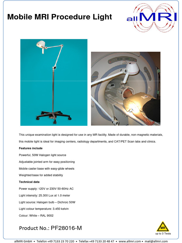 Mobile MRI Examination Light System | PDF