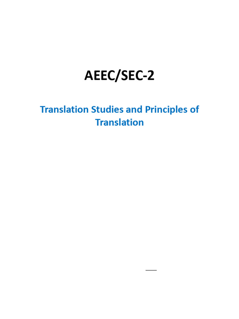 Translation Book PDF For Bachelors in English | PDF | Translations ...
