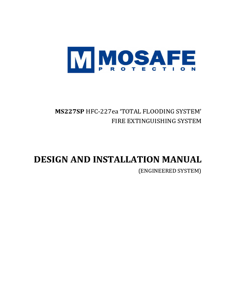Mosafe HFC-227ea System Design & Amp Installation Manual (Ver1.50 ...