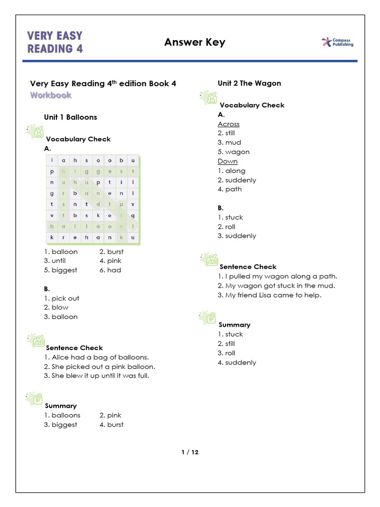 Very Easy Reading 4e Book 4 Workbook Answer Key | PDF