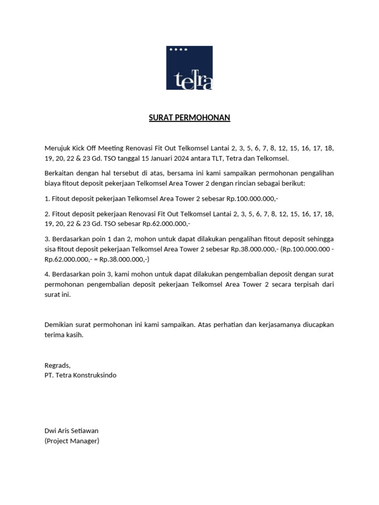 Draft Surat Permohonan | PDF