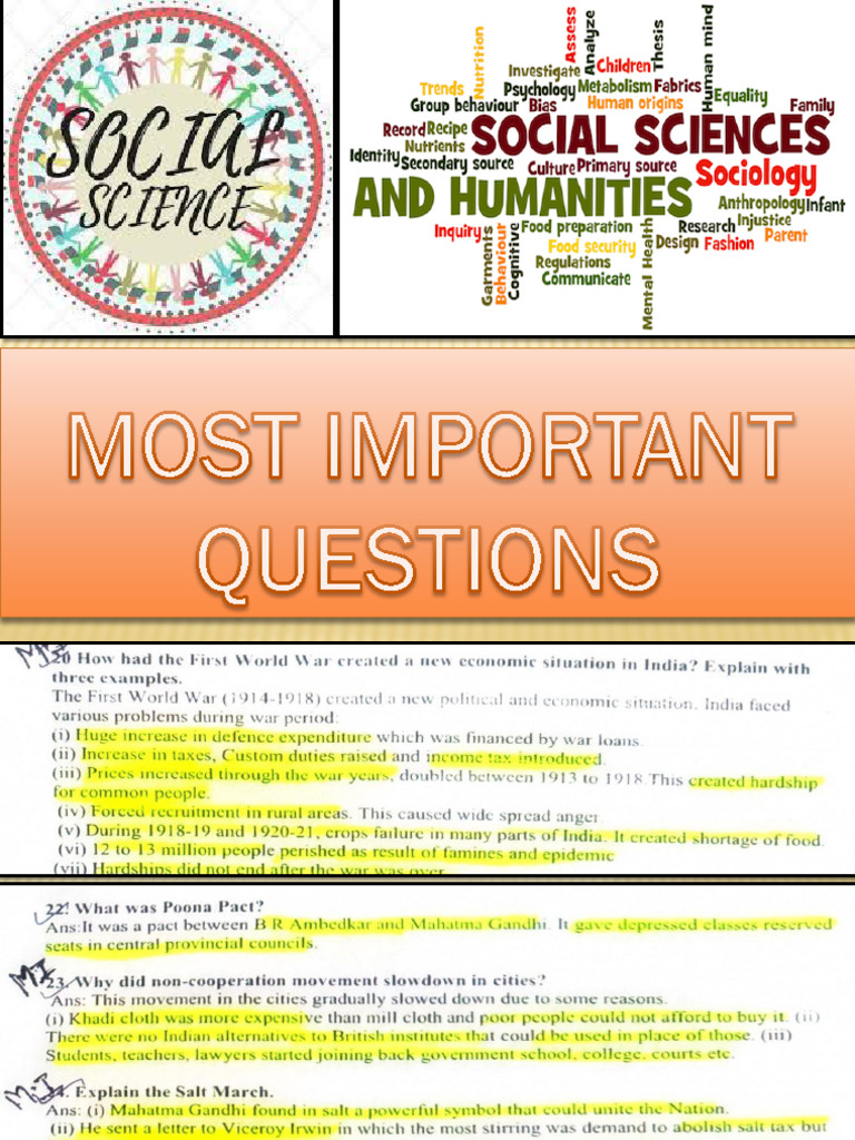 Class 10 (Most Important Questions) (SST) VK - Edited | PDF