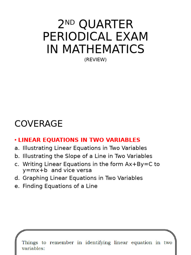 Math 2ndquarter Reviewer | PDF | Function (Mathematics) | Equations