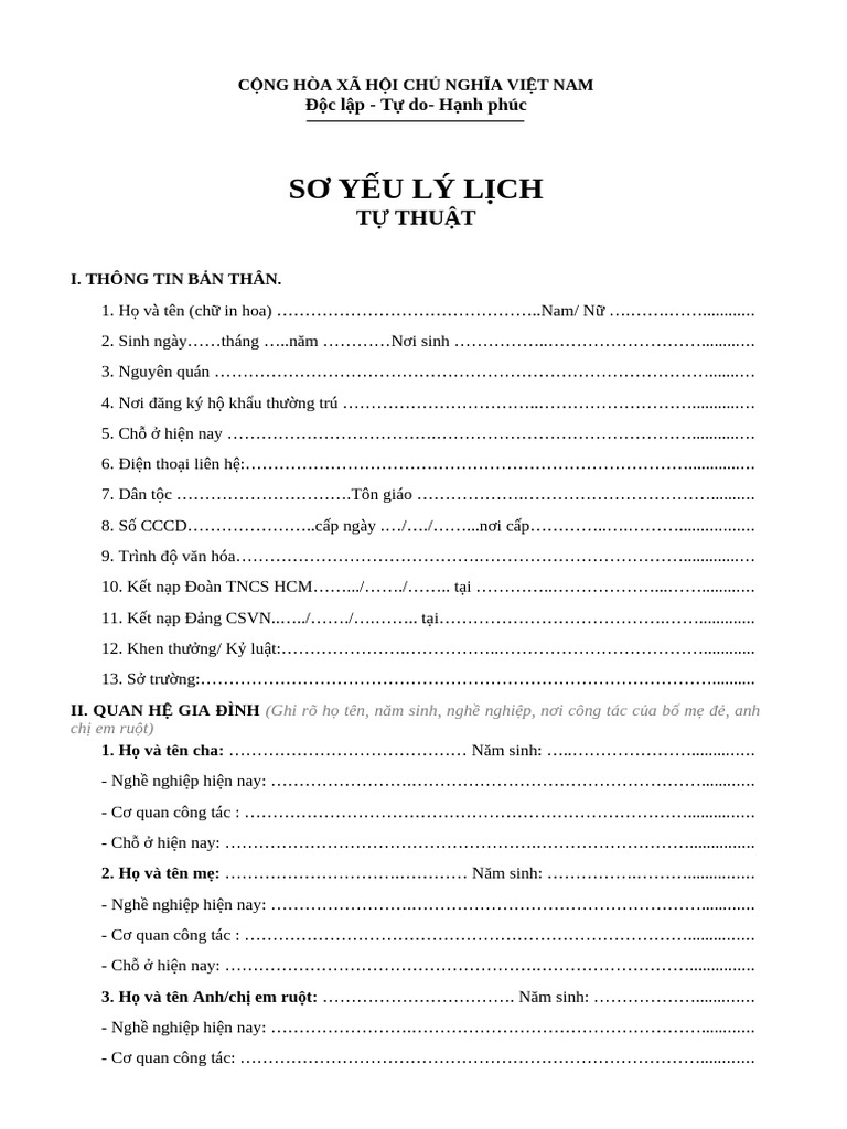 Mau So Yeu Ly Lich | PDF