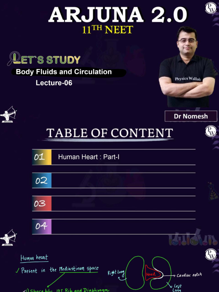 Body Fluids & Circulation 06 - Classnotes - Arjuna NEET 2.0 2023 | PDF