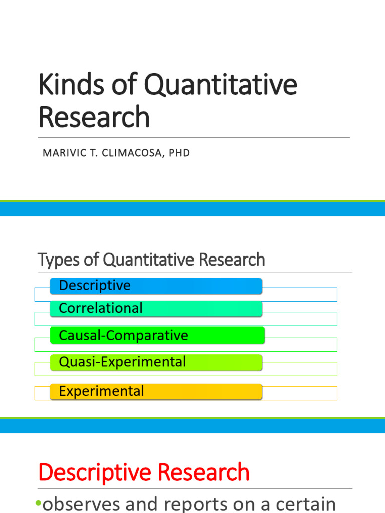 Kinds of Quantitative Research | PDF
