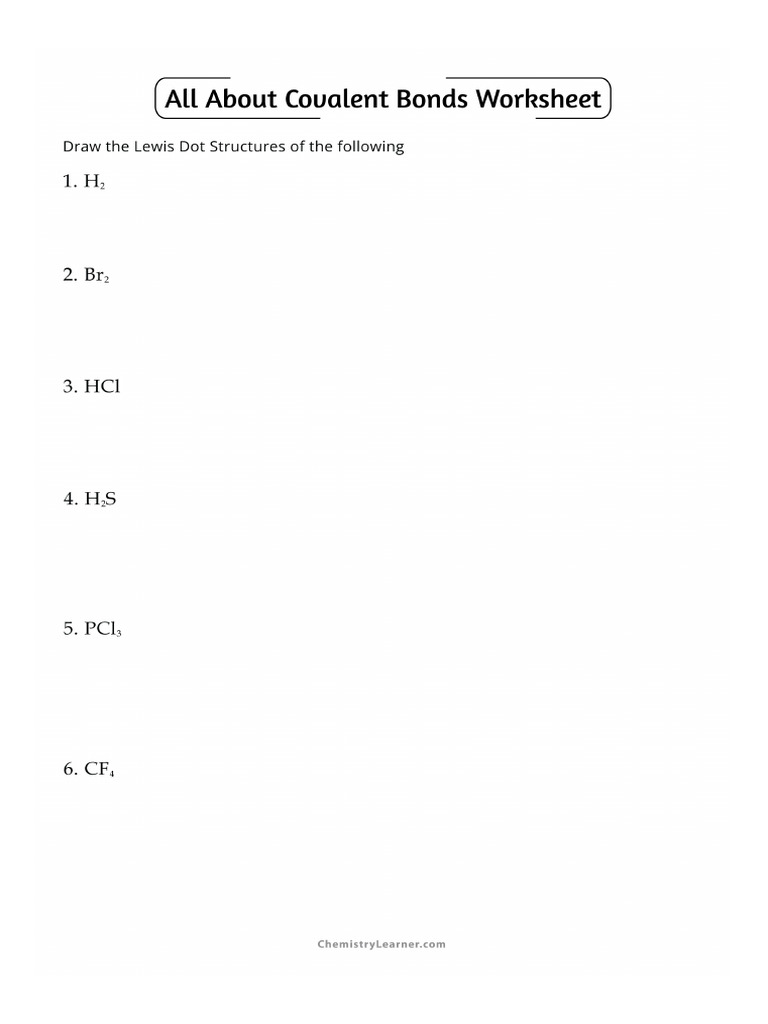 All About Covalent Bonds Activity Worksheet With Answers | PDF
