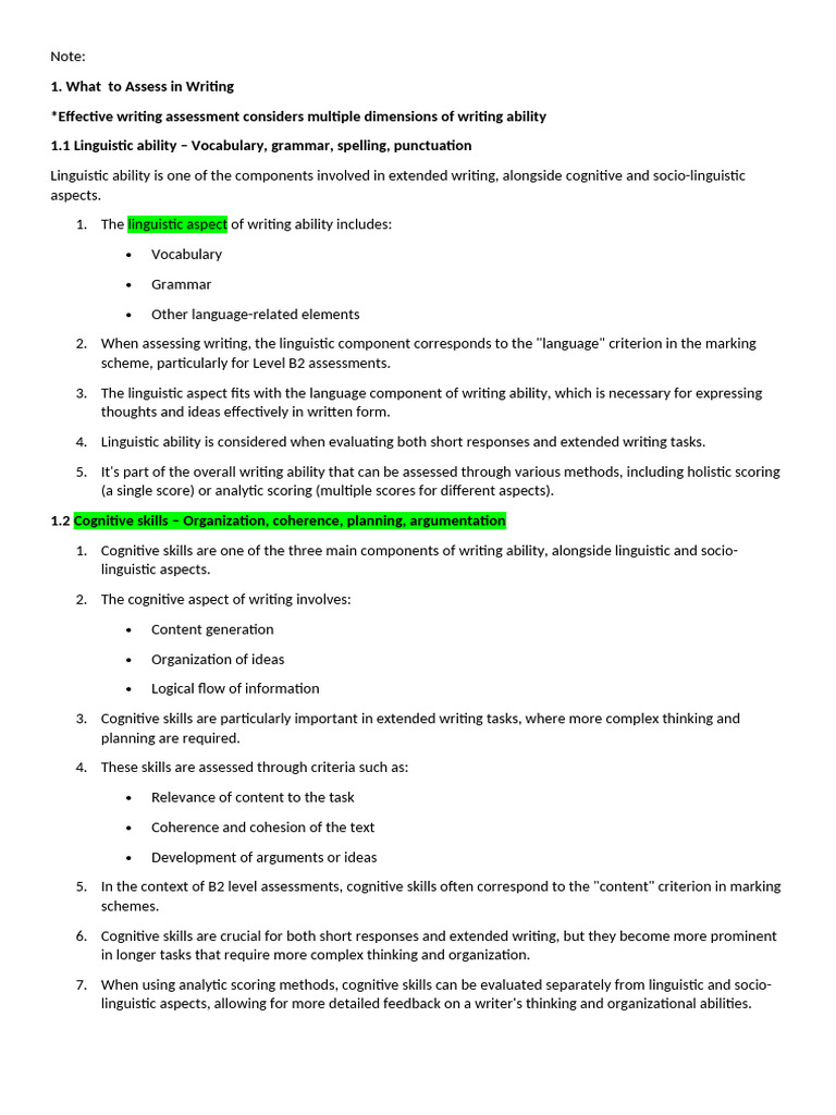 Tuần 5 - Assessing Writing | PDF | Educational Assessment | Vocabulary