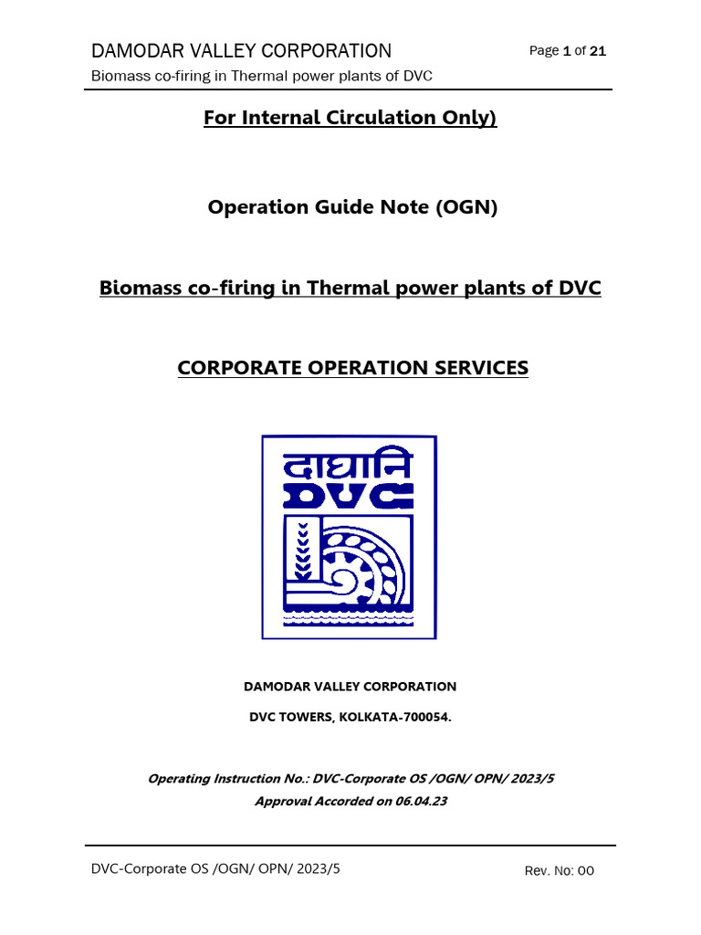 Approved OGN - Biomass Cofiring in Thermal Power Plants of DVC | PDF | Fossil Fuel Power Station ...
