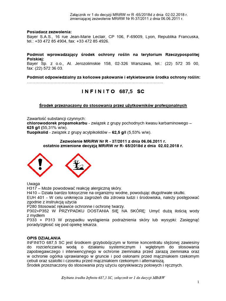 Infinito 687,5 SC Zast - Prof2 | PDF