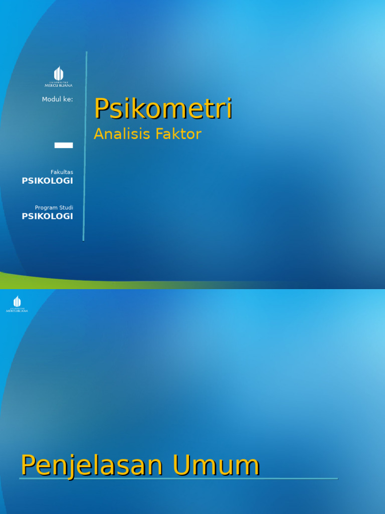 Analisis Faktor dalam Psikometri | PDF