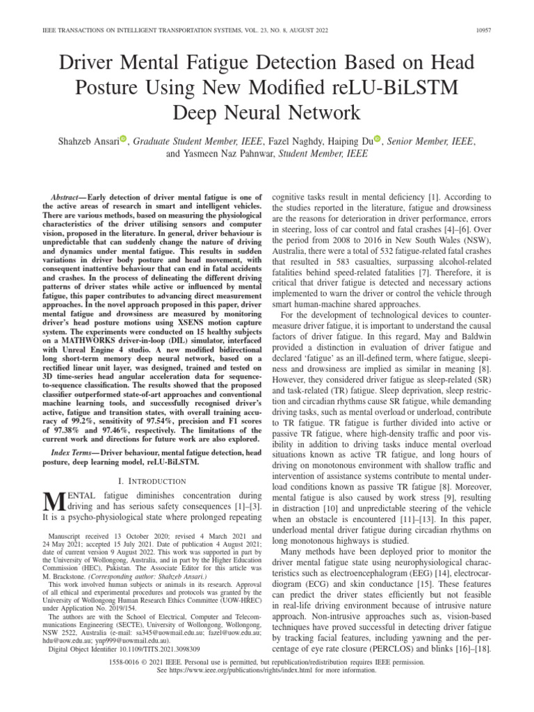 Driver Fatigue Detection via Head Posture | PDF | Deep Learning ...