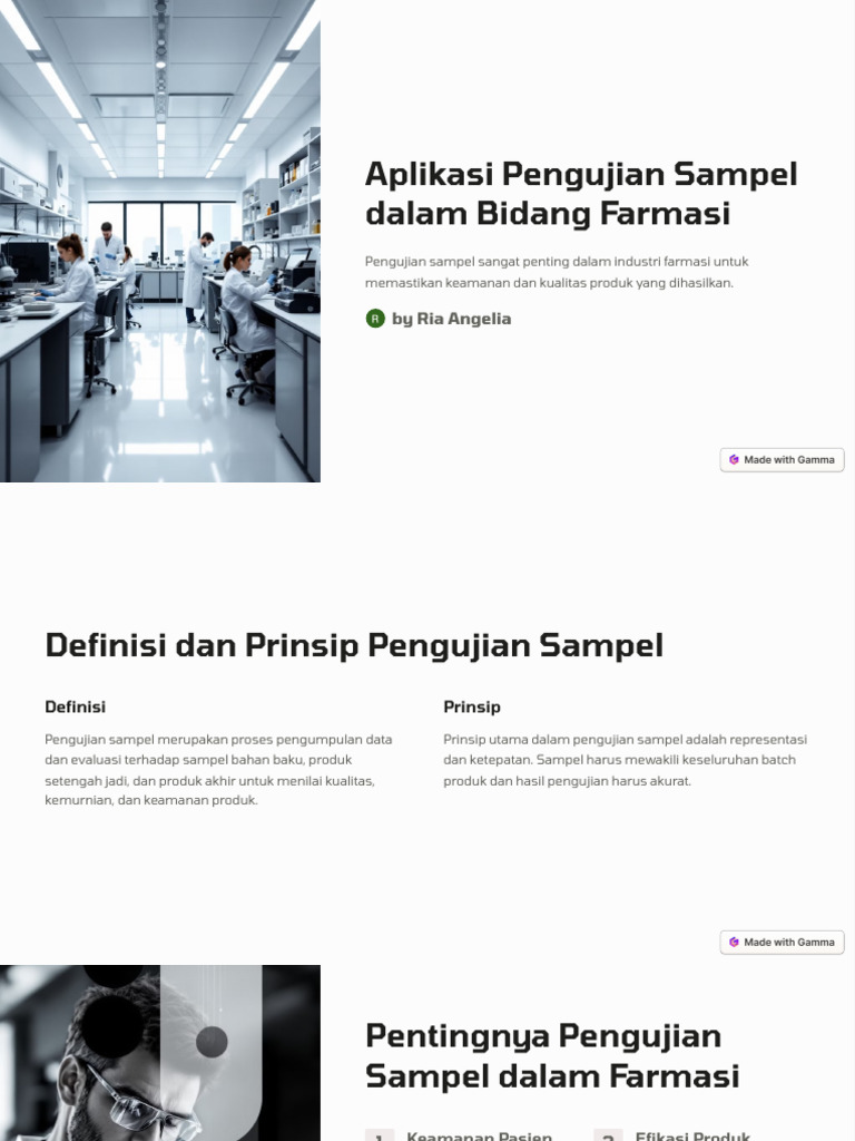 Pentingnya Pengujian Sampel Farmasi | PDF