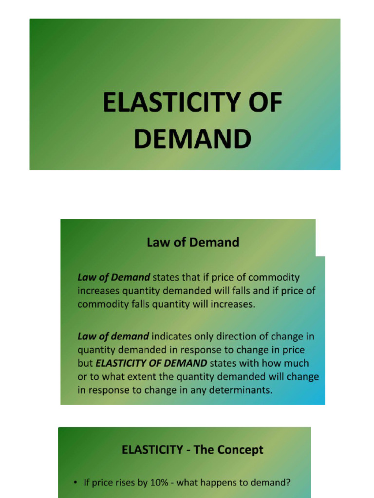 Elasticity of Demand | PDF