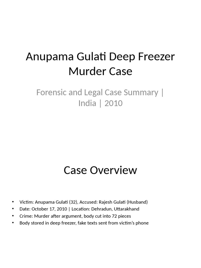 Anupama Gulati Murder Case Presentation | PDF