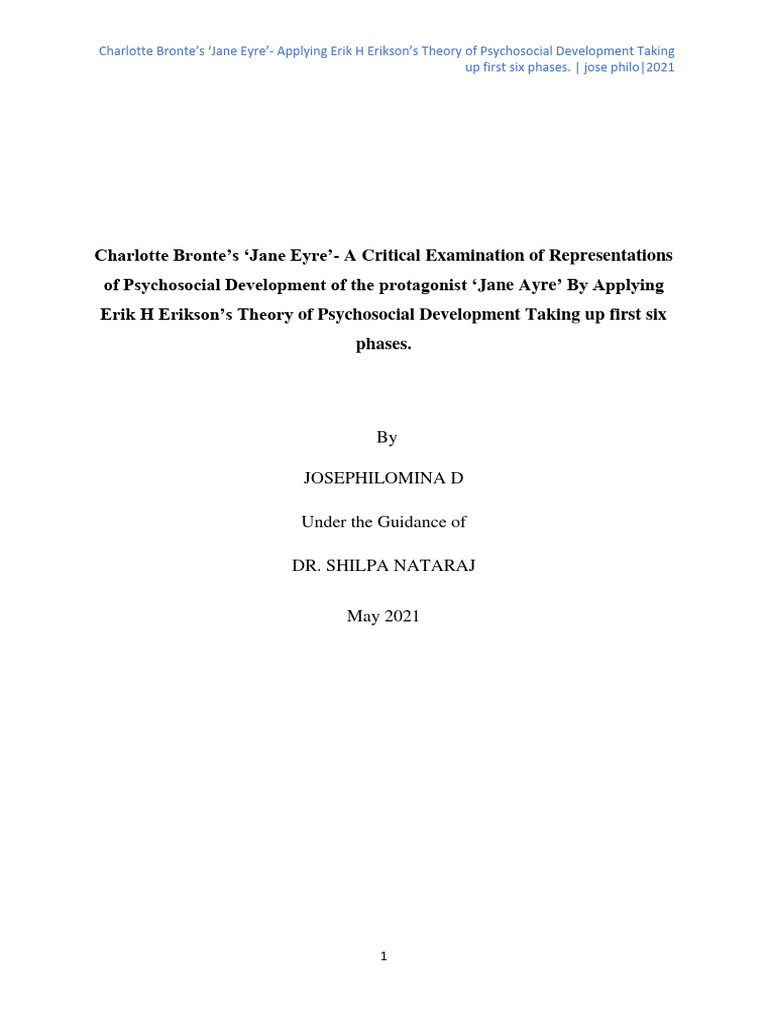 Charlotte Bronte S Jane Eyre A Critical | PDF | Behavioural Sciences ...