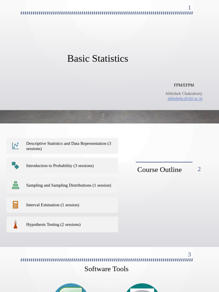 Basic Statistics Course Overview | PDF | Level Of Measurement | Statistics