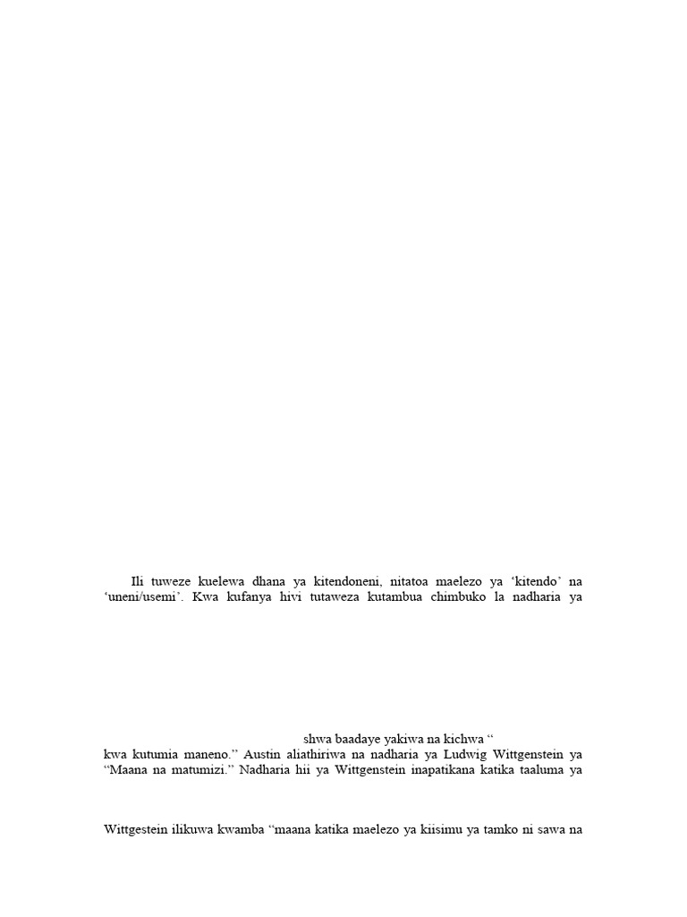 Nadharia Ya Kitendoneni Na Jinsi Inavyow | PDF