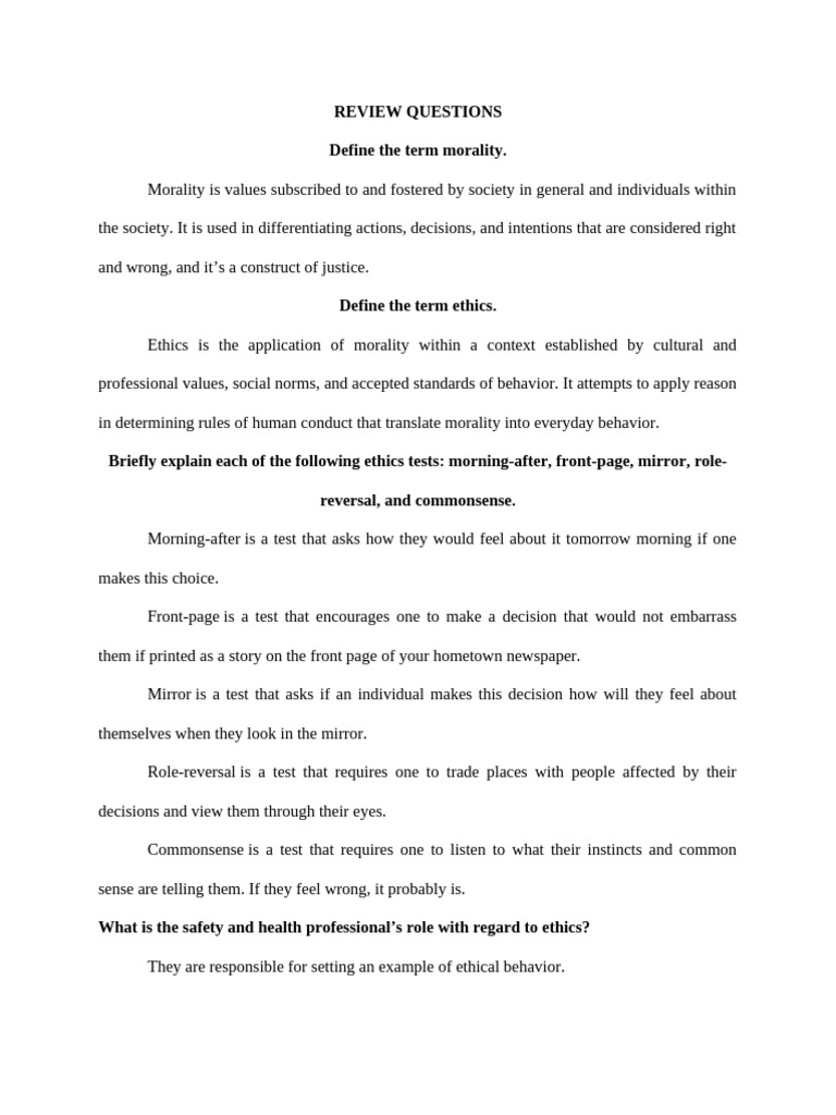Understanding Morality and Ethics | PDF | Morality | Safety