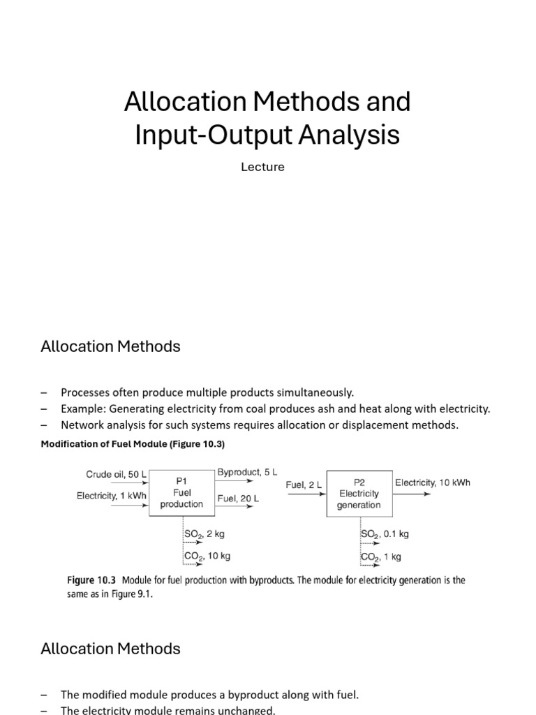 Lecture 5 Allocation Methods IO Analysis | PDF | Input–Output Model | Matrix (Mathematics)