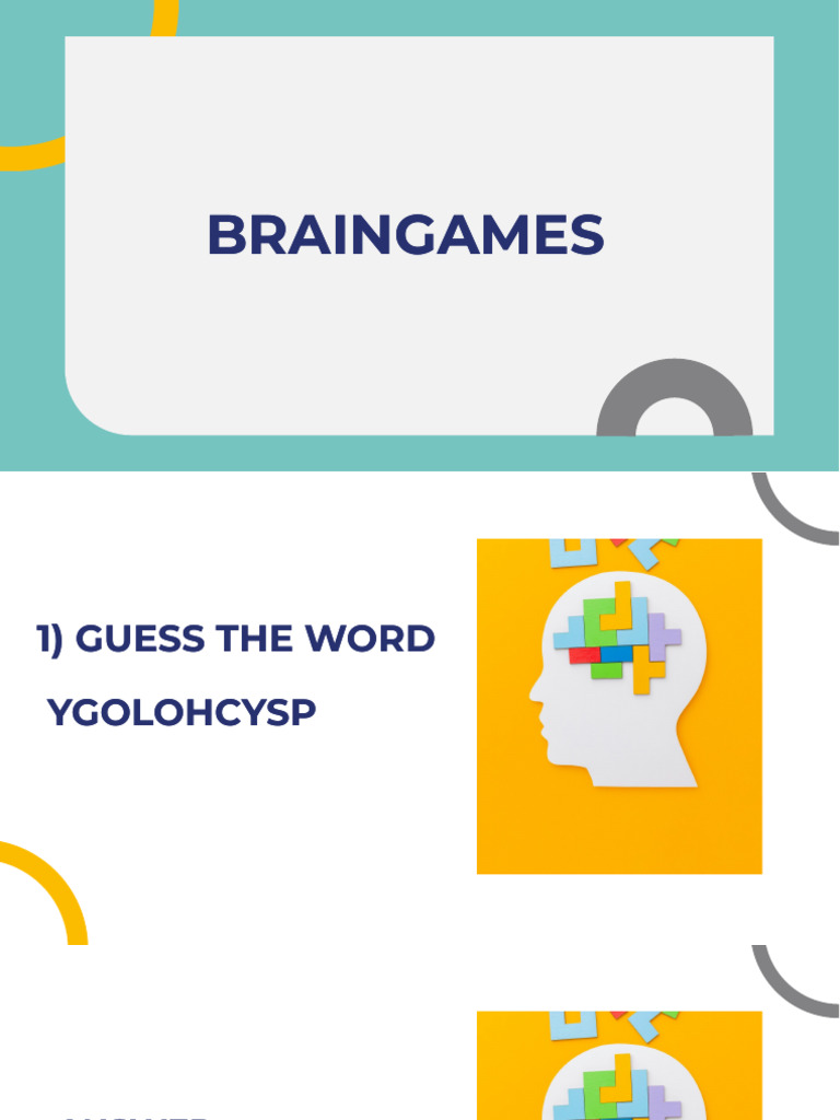 Slidesgo Mind Benders and Brain Teasers Unleashing The Fun in Visual ...