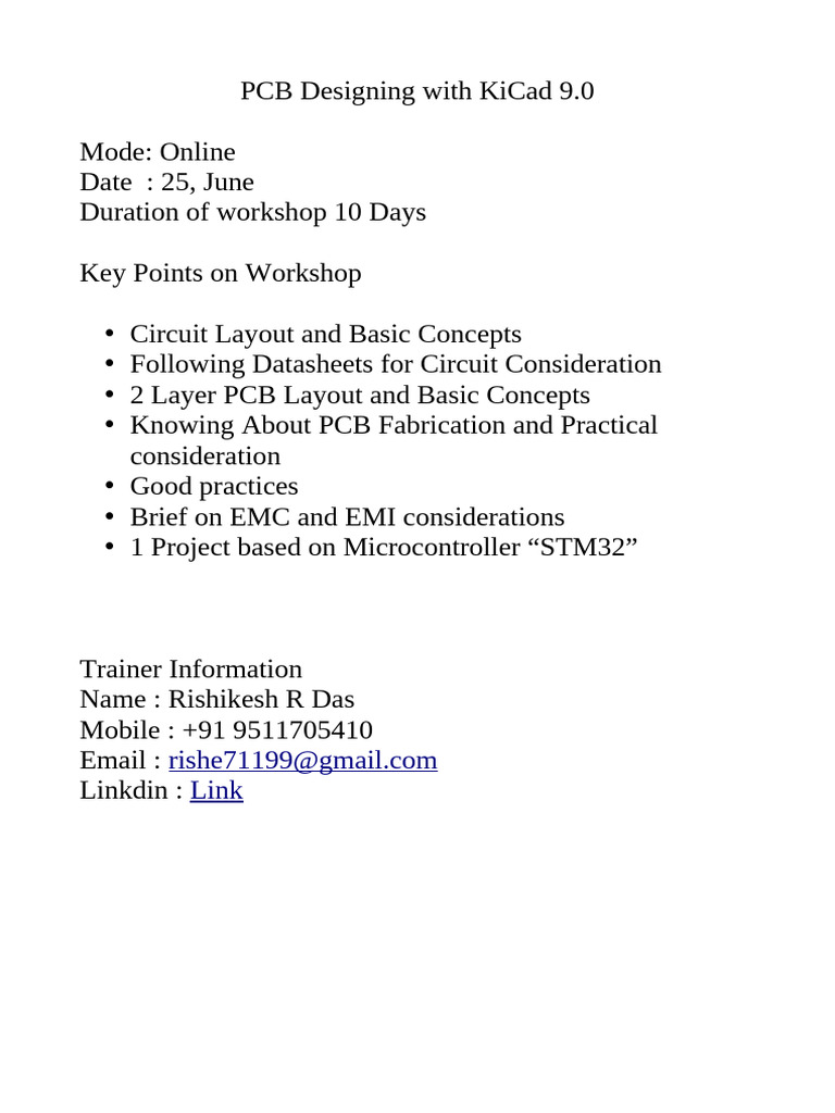 KiCad Workshop | PDF