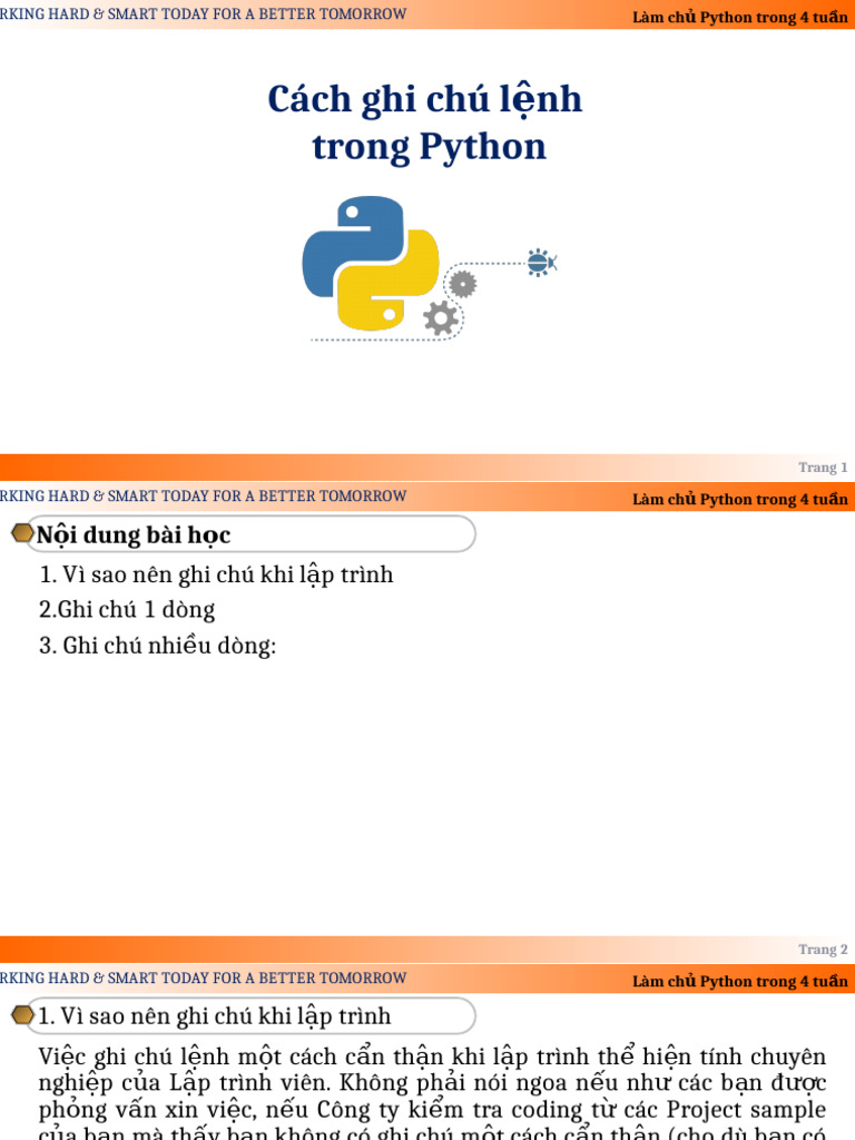 06.Cách Ghi Chú Lệnh Trong Python | PDF