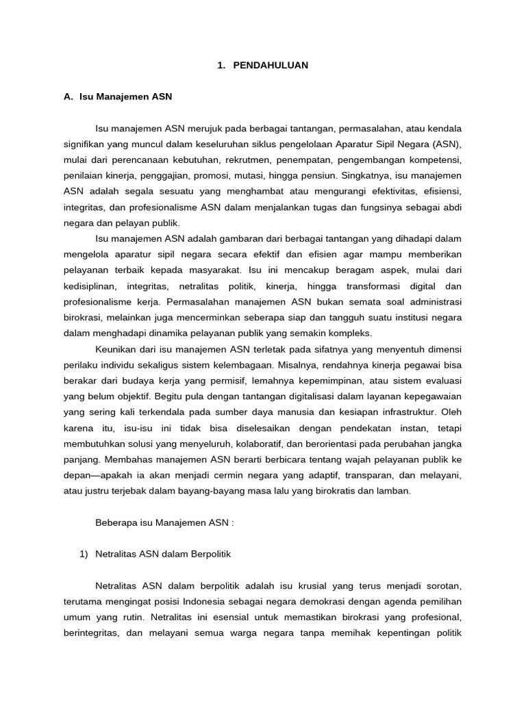 Isu Manajemen ASN dan Smart ASN | PDF