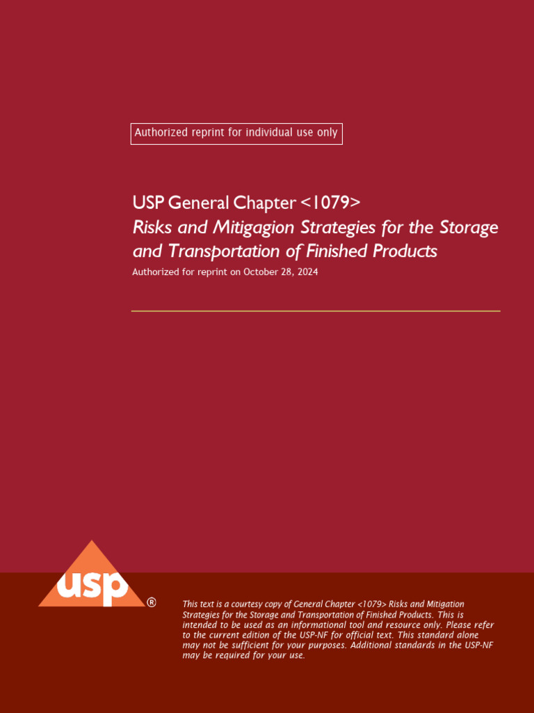 USP 1079 Riesgos y Estrategias Mitigación Alm-Tran | PDF | Risk ...