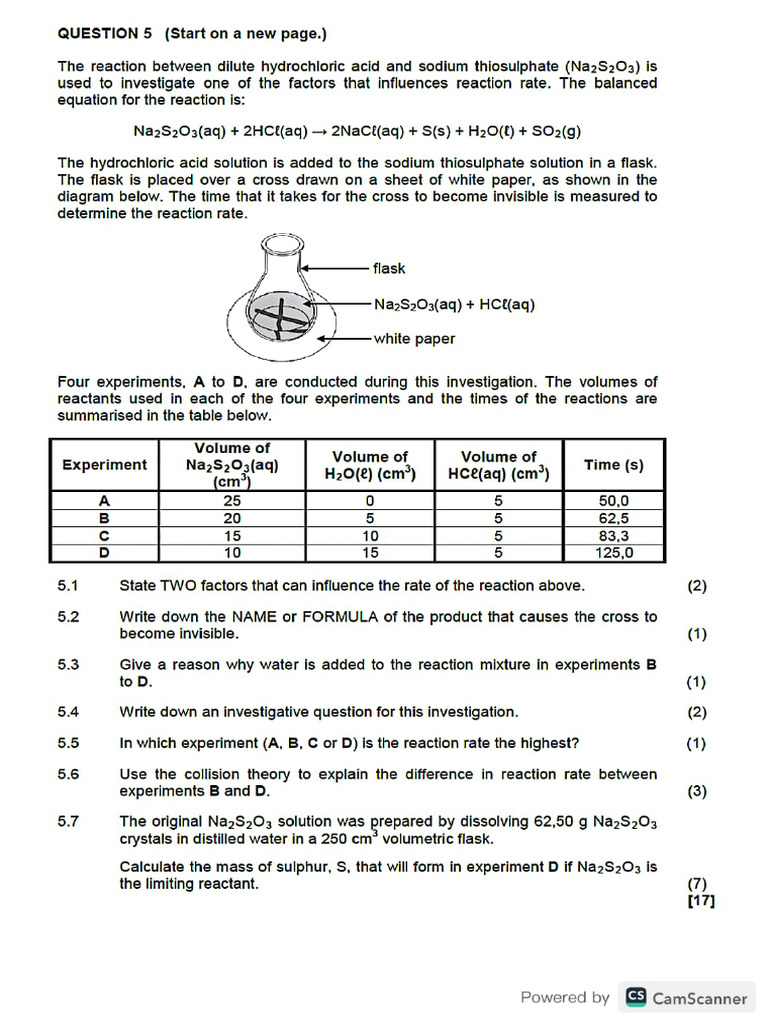 WTP Rate of Reaction Questions | PDF
