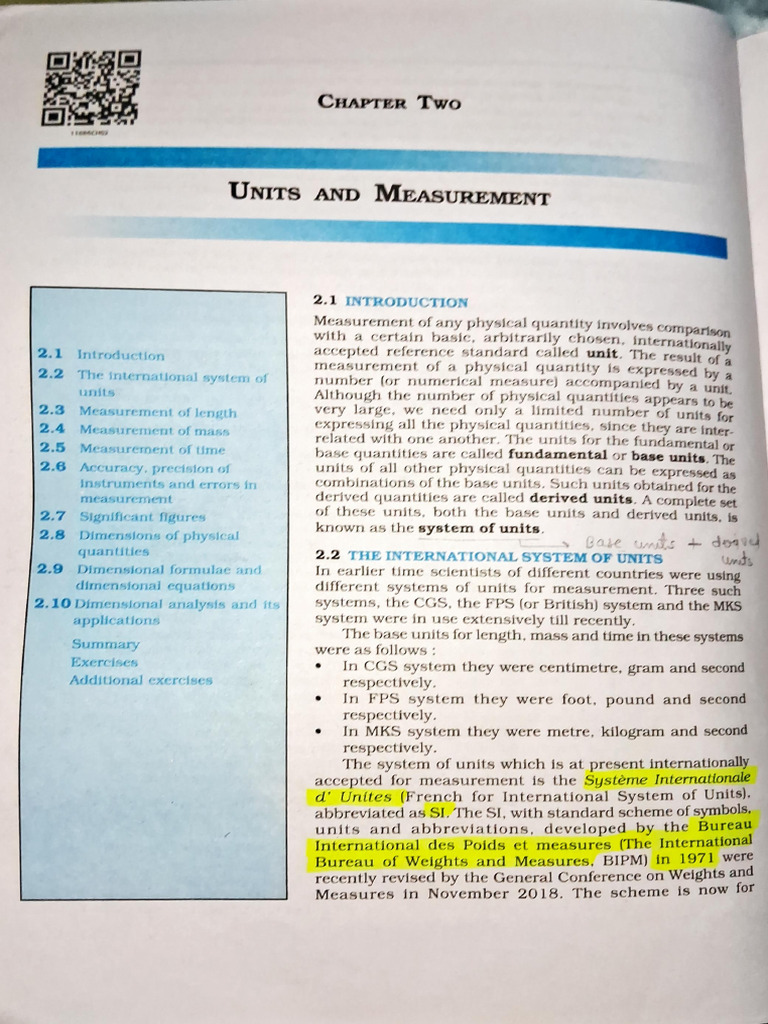 Unit and Dimensions Class 11th | PDF