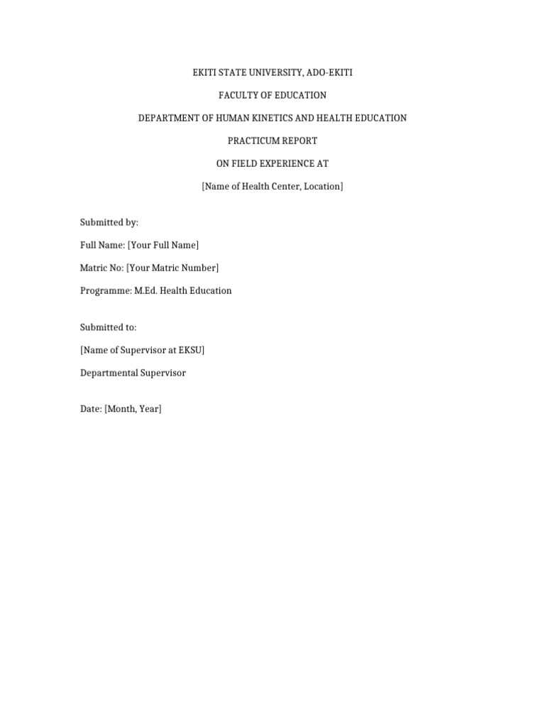 Practicum Report Template | PDF