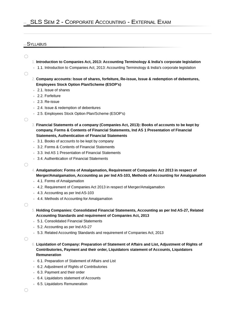 SLS Sem 2 - Corporate Accounting - External Exam | PDF | Liquidation ...