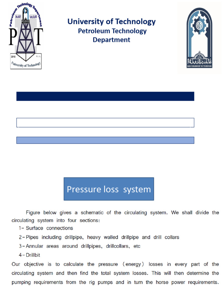 Pressure Loss System Lecture Notes | PDF