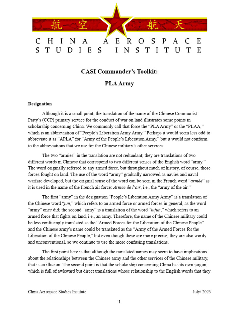 2025-07-14 Toolkit PLA Army Article | PDF | Kuomintang | People's ...