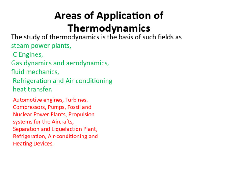 Applications of Thermodynamics | PDF