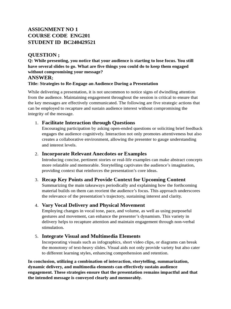 Spring 2025 - ENG201 - 1 - BC240429521 | PDF | Multimedia | Cognitive Science