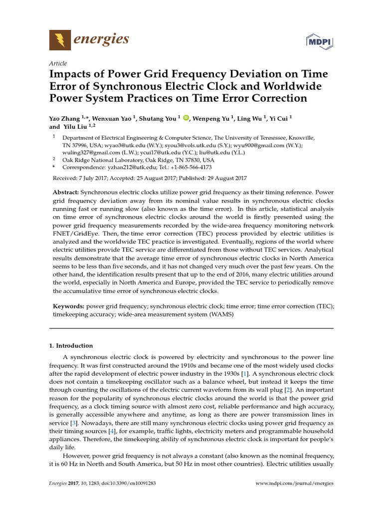 Power Grid Frequency Impact on Clock Accuracy | PDF | Physical ...