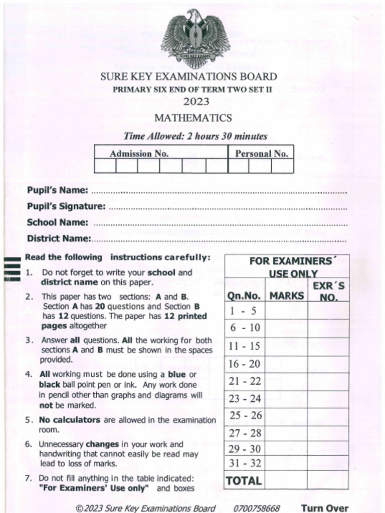 Sureke p.6 MTC Eot 2 | PDF