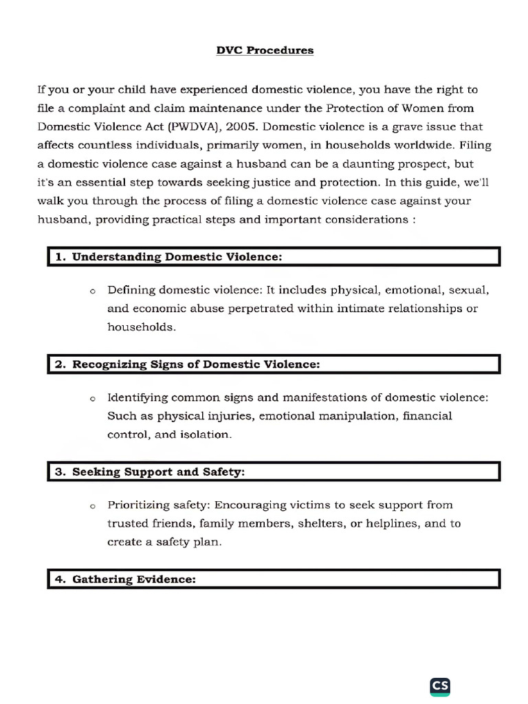 DV Act Steps | PDF