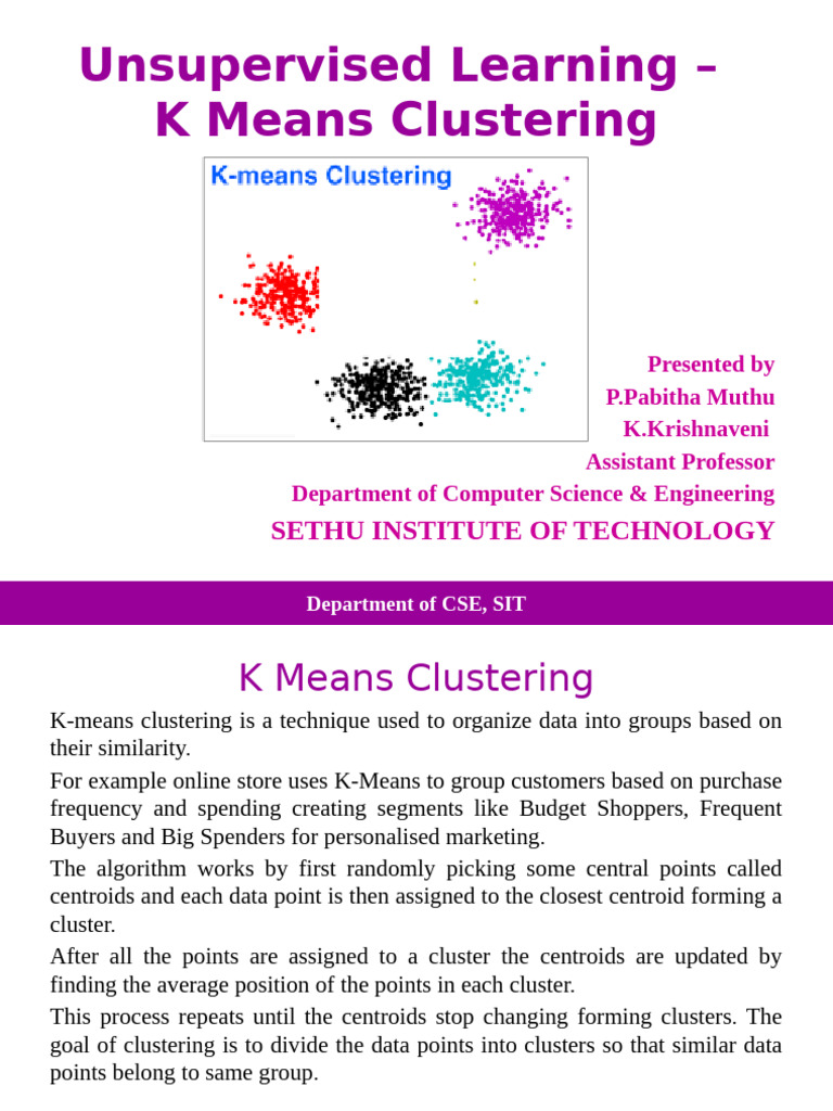 Session4 KMeansClustering | PDF