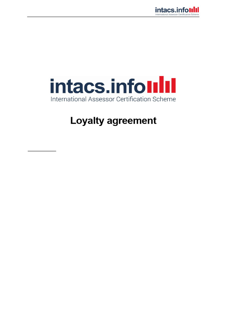 INTACS Loyalty Agreement en V1 0 - RegRep | PDF | Copyright | Jurisdiction