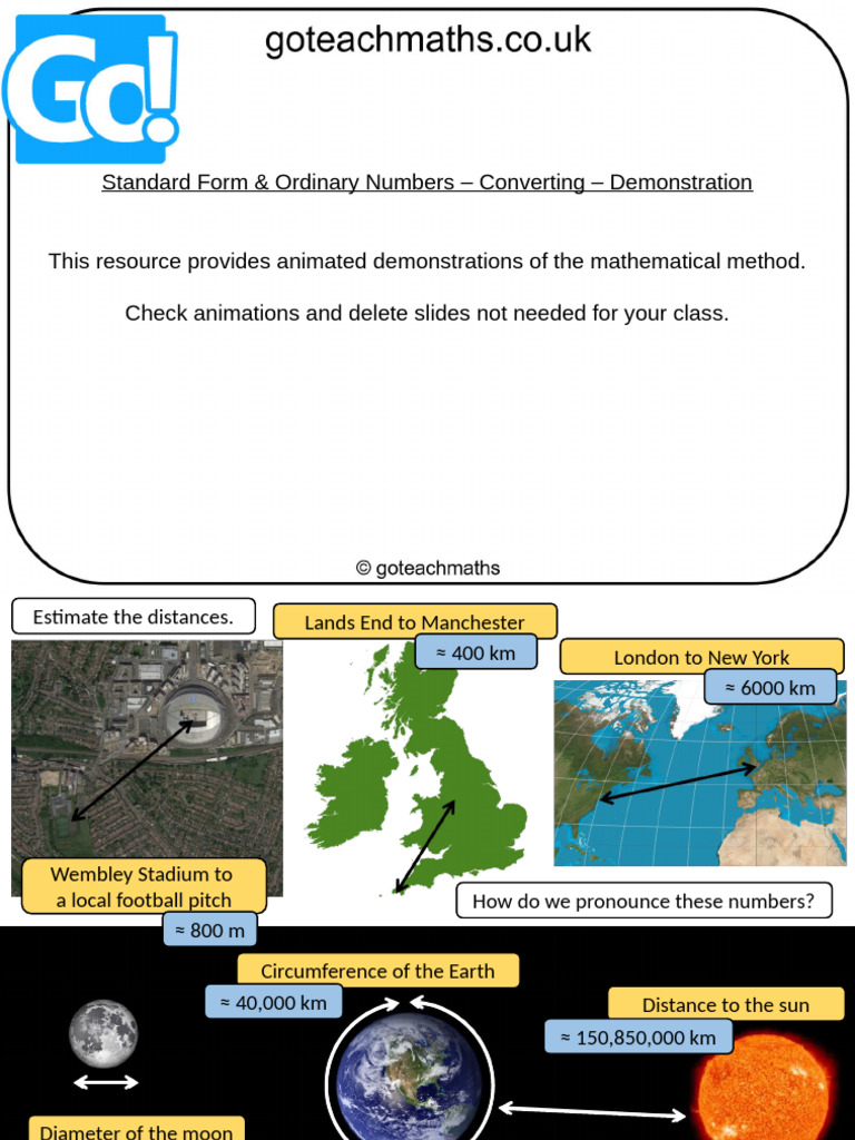 Standard Form Ordinary Numbers Converting Demonstration 1 | PDF ...