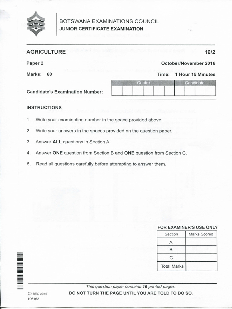 Agric Paper 2 2016 | PDF