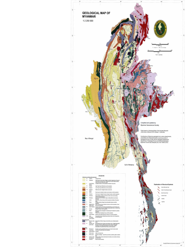 Geological Map of Myanmar | PDF