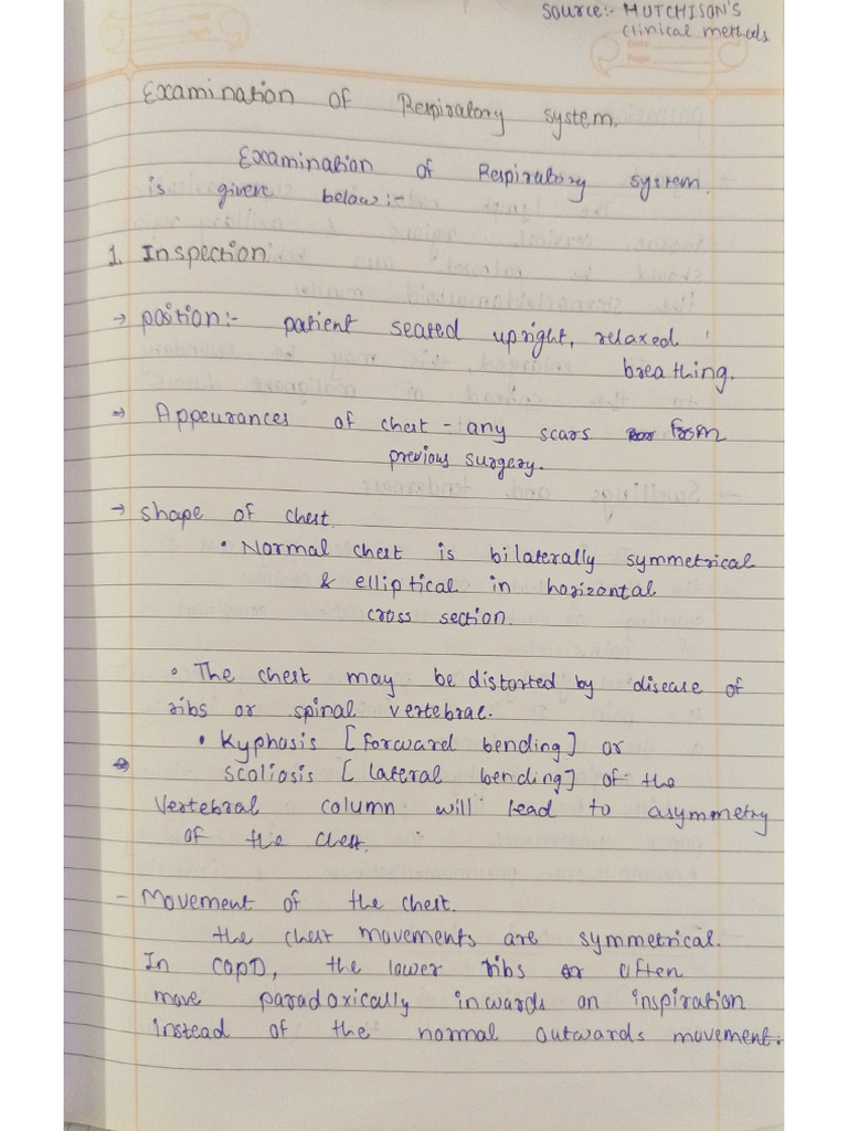 Clinical Examination - 1 (Respi) | PDF