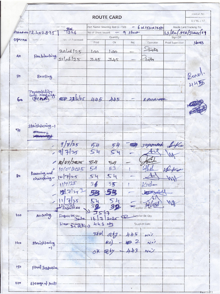 Scan - Route Card | PDF