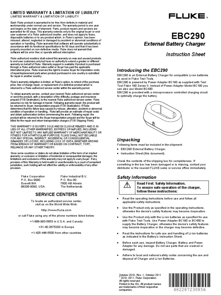 External Battery Charger: Instruction Sheet | PDF | Electronics ...