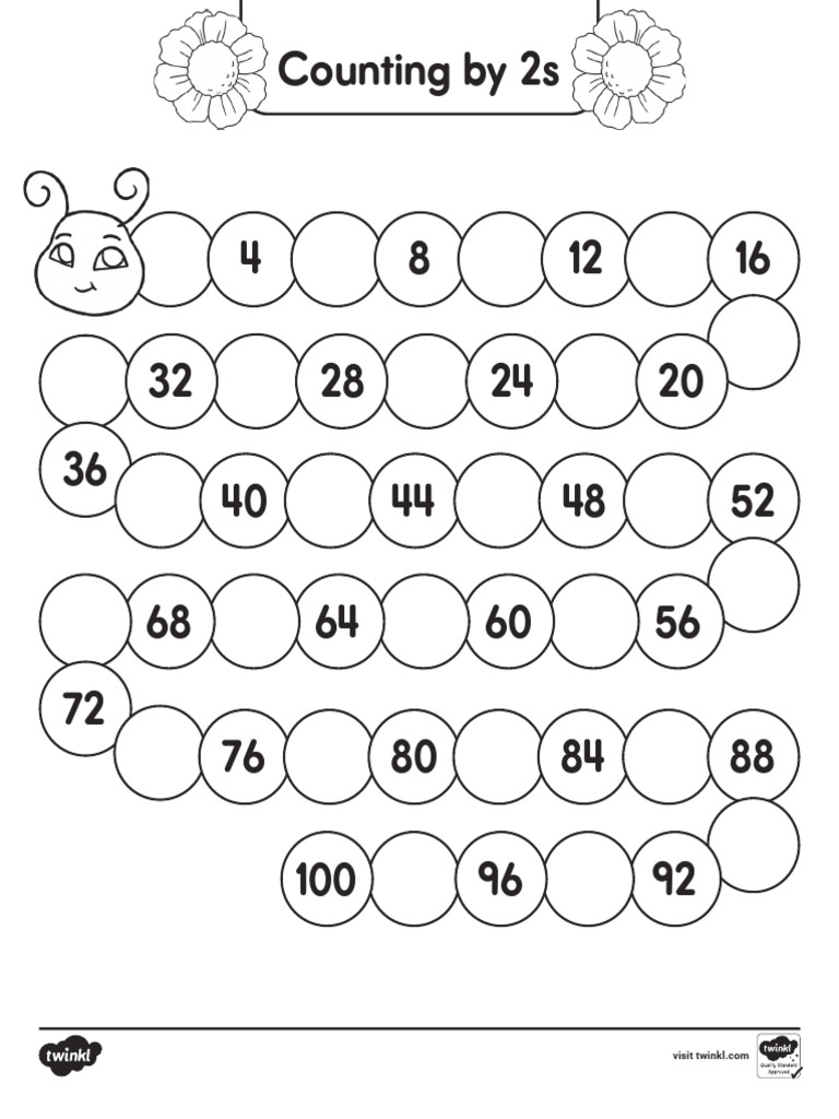 First Grade Skip Counting by 2s To 100 Activity Sheet | PDF