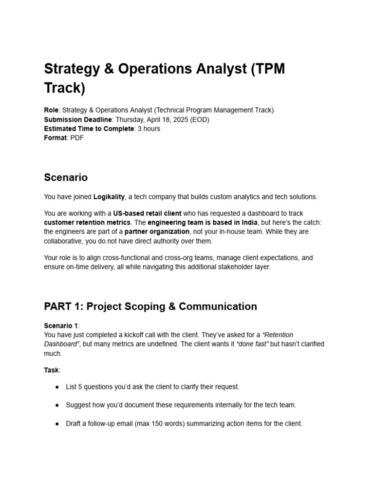 Strategy & Operations Analyst (TPM Track) | PDF
